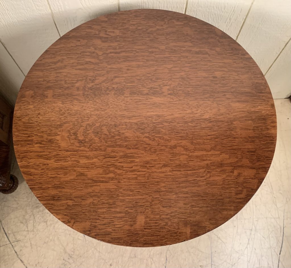 Round Oak Lamp Table with round sides - Doug Schmitt Antiques