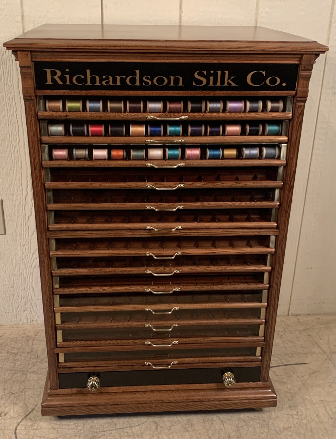 Richardson Silk Co. Ash Spool Cabinet - Doug Schmitt Antiques