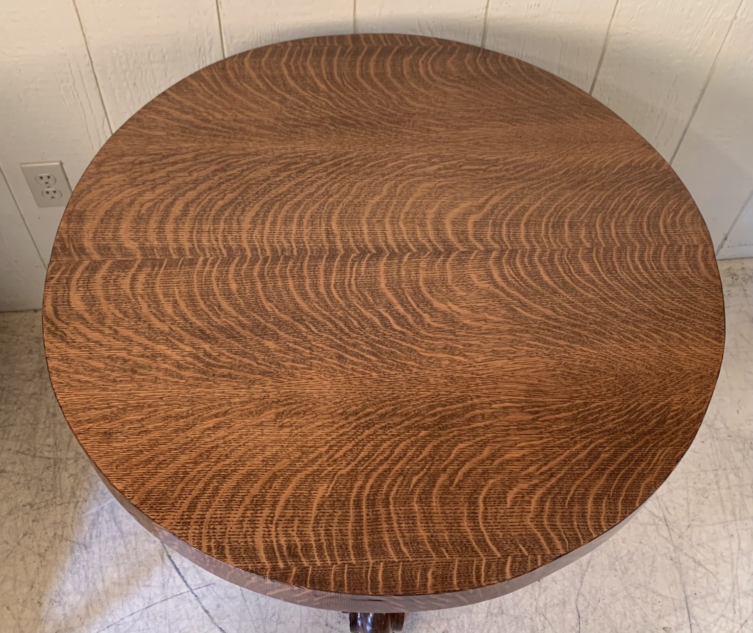 Large Round Oak Parlor Table with lion heads - Doug Schmitt Antiques
