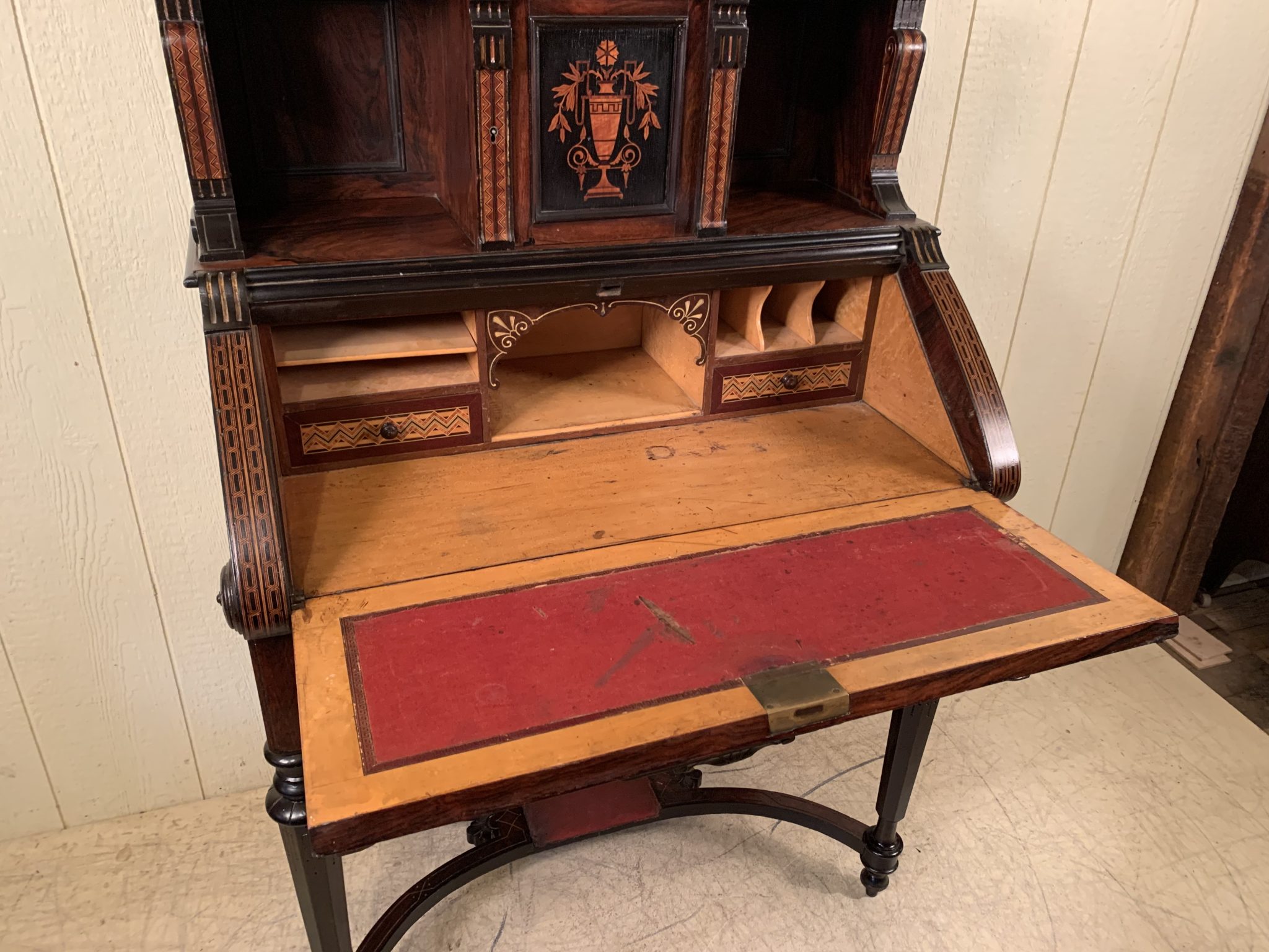 Herter Brothers Antique Rosewood Drop Front Desk - Doug Schmitt Antiques