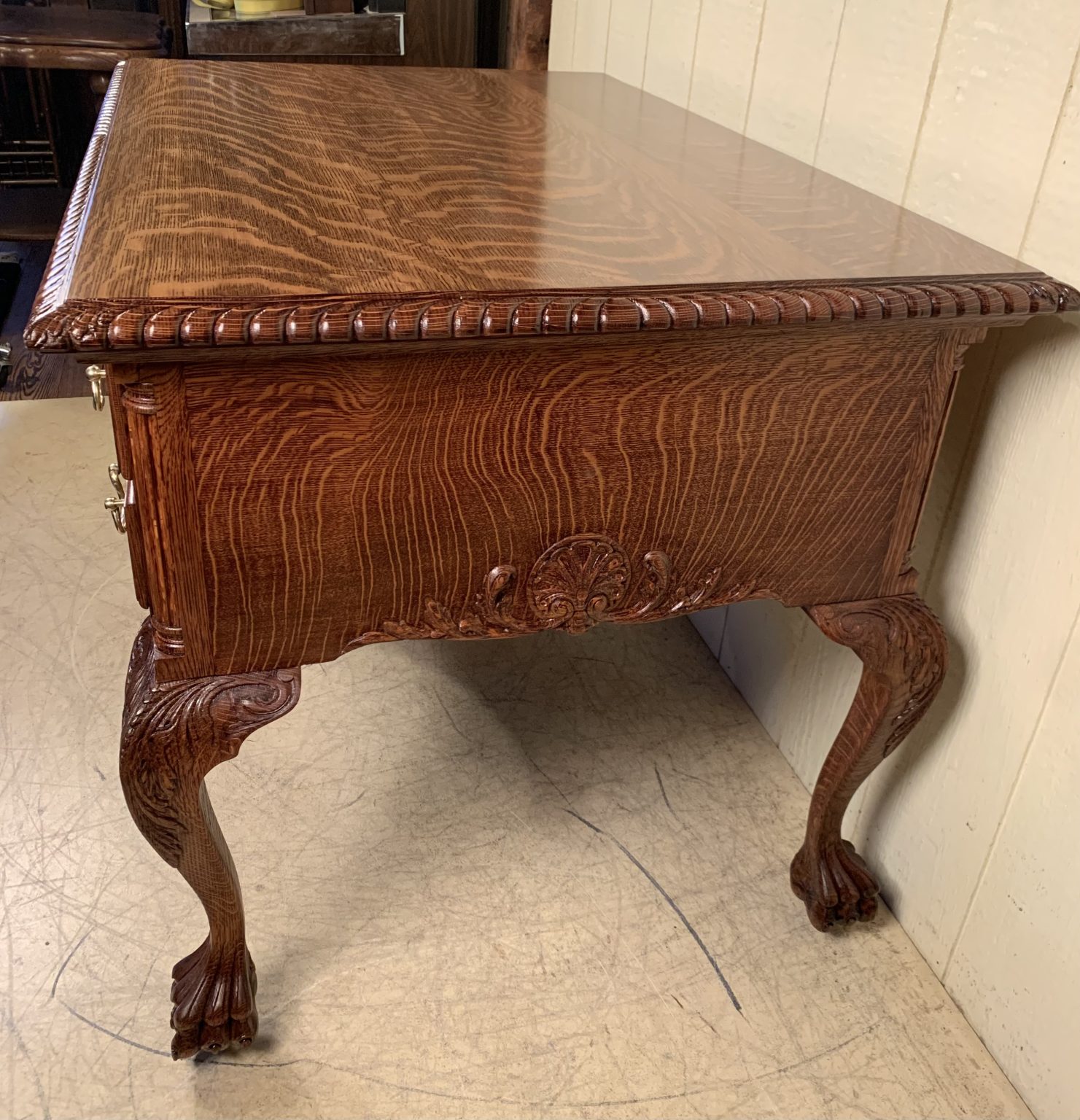 Oak Centennial Chippendale Writing Desk - Doug Schmitt Antiques