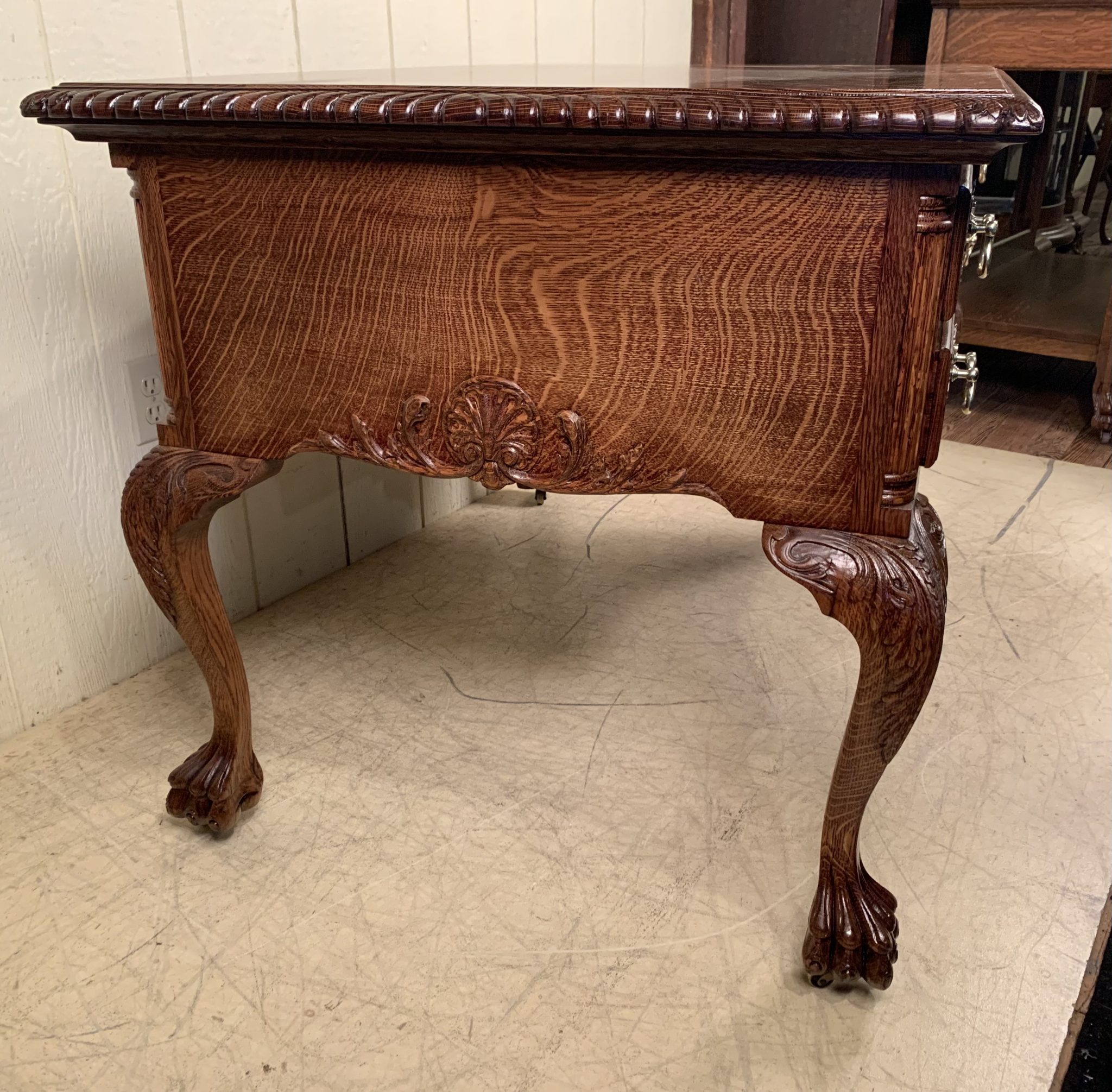 Oak Centennial Chippendale Writing Desk - Doug Schmitt Antiques