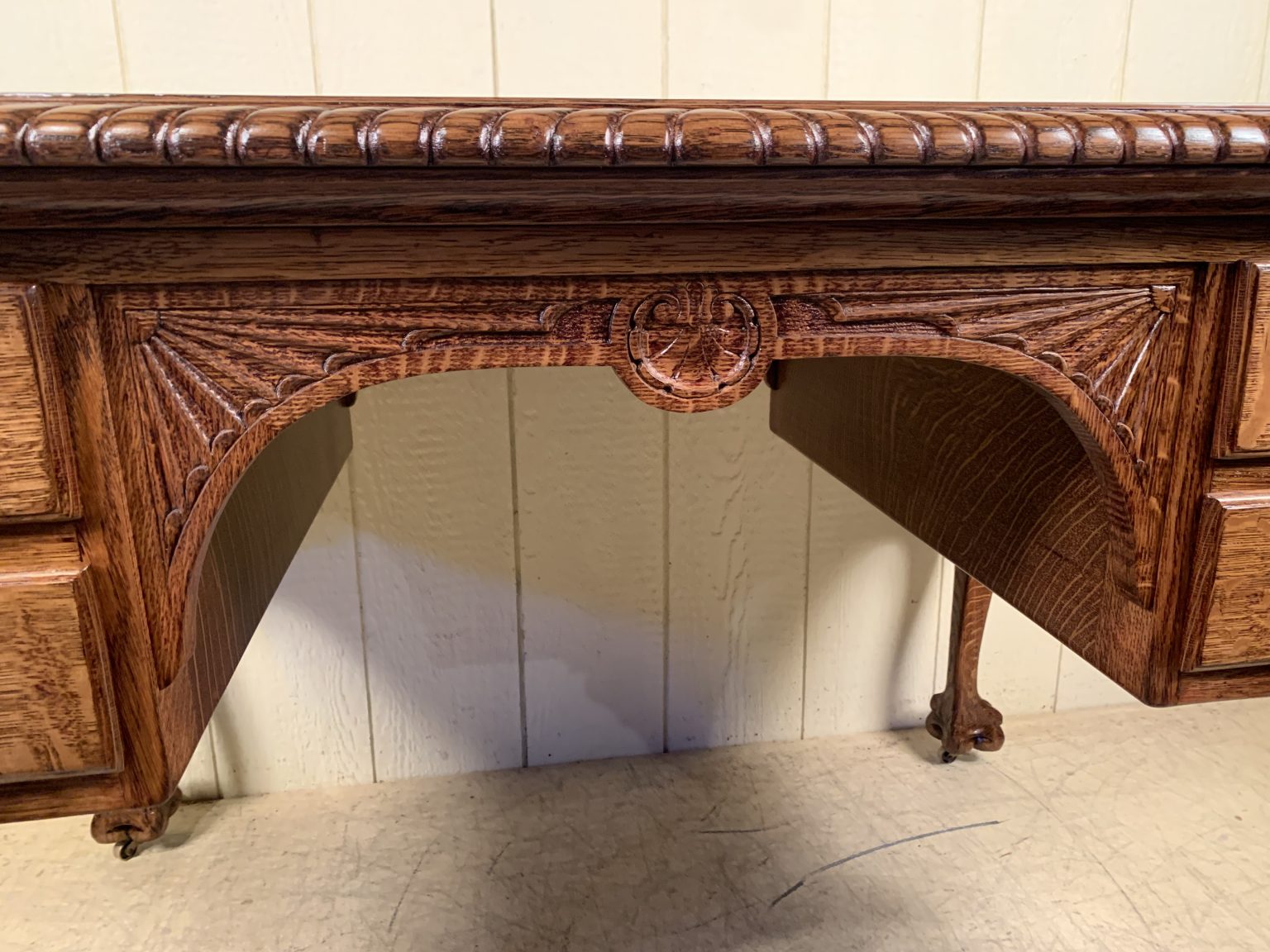 Oak Centennial Chippendale Writing Desk - Doug Schmitt Antiques