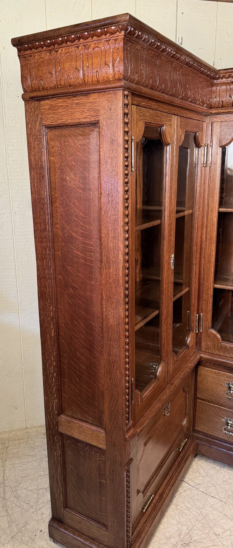 Rare Victorian Oak Corner Bookcase - Doug Schmitt Antiques