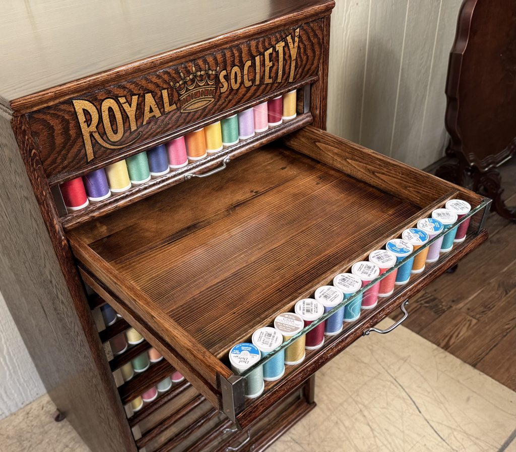 Royal Society Oak Spool Cabinet with glass front drawers - Doug Schmitt ...