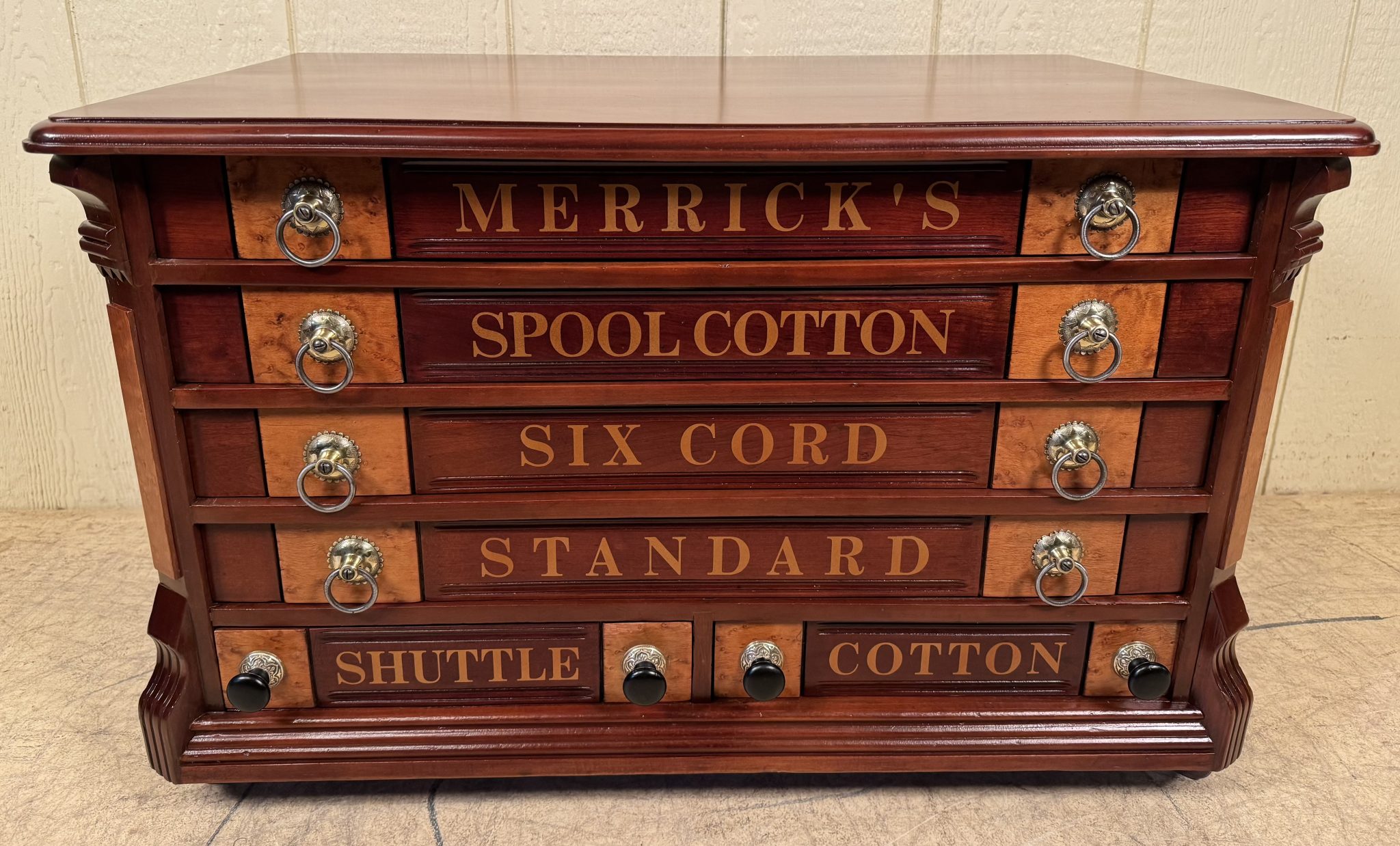 Merrick's Spool Cotton Cherry Spool Cabinet - Doug Schmitt Antiques