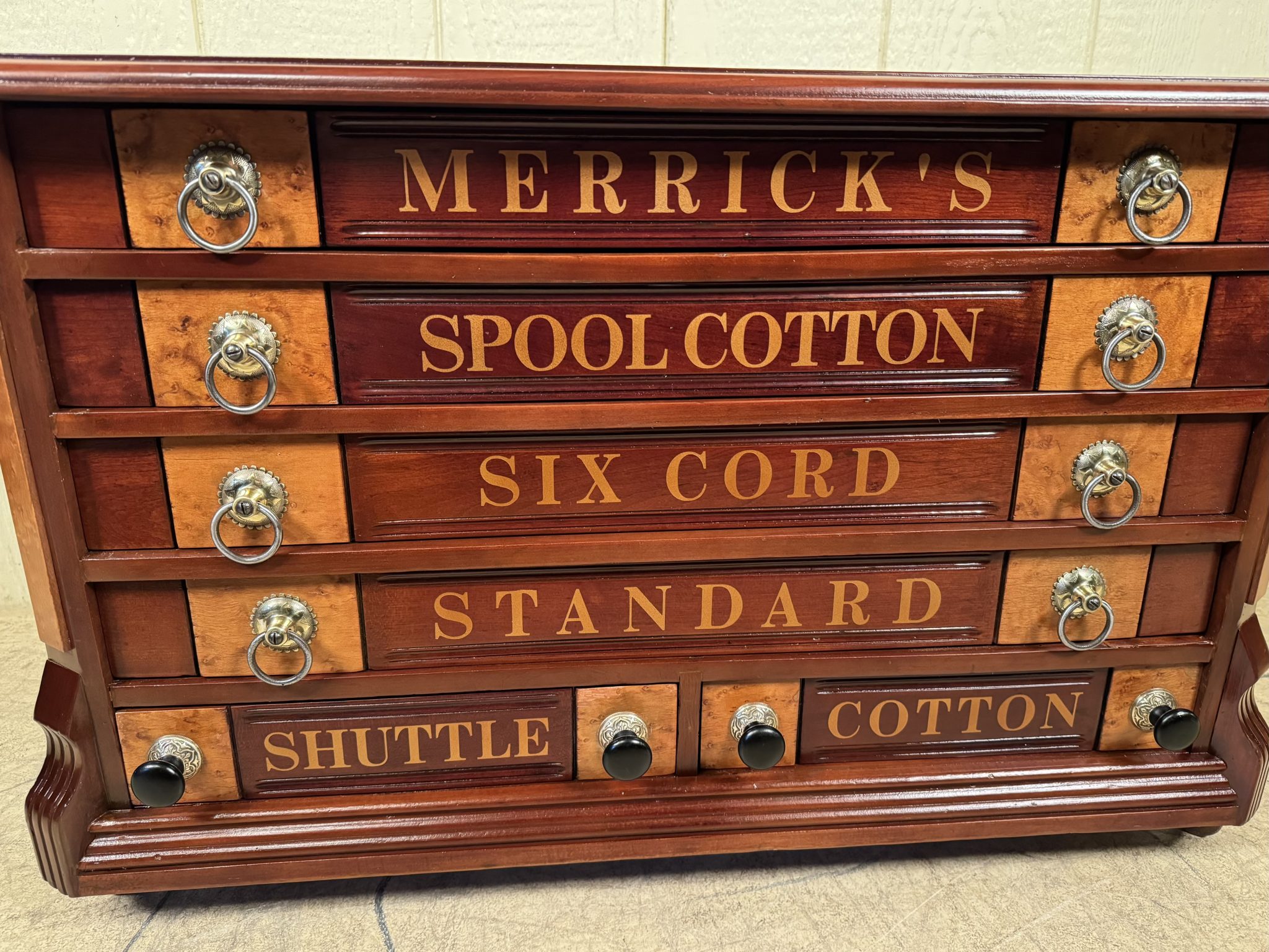 Merrick's Spool Cotton Cherry Spool Cabinet - Doug Schmitt Antiques