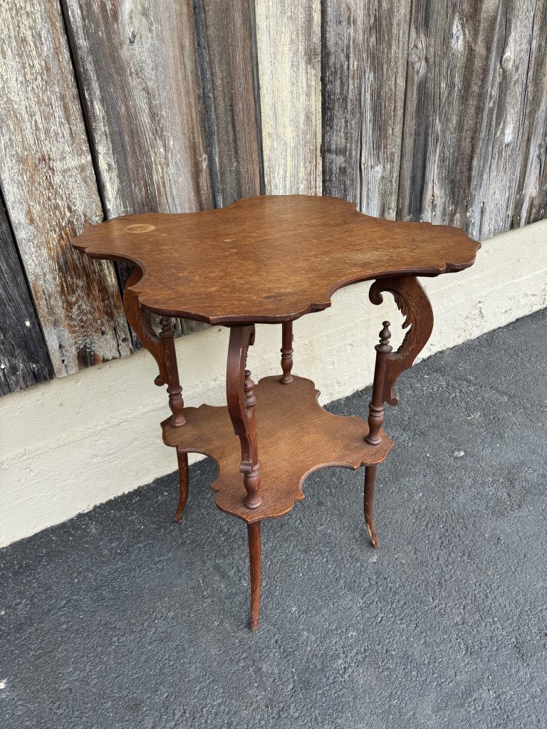 Oak Shaped Top Lamp Table - Doug Schmitt Antiques