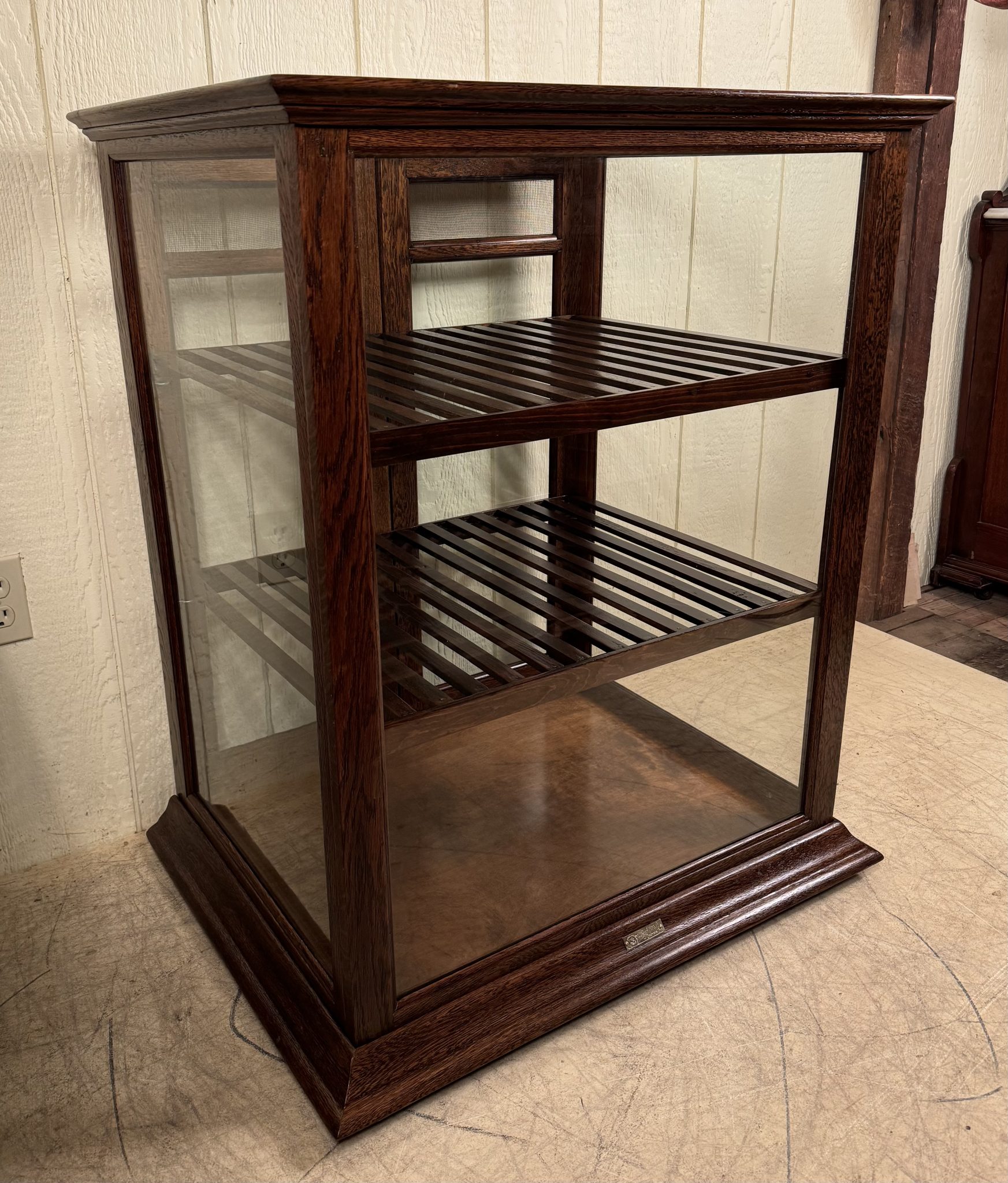 Oak Store Pie Safe Display Cabinet - Doug Schmitt Antiques