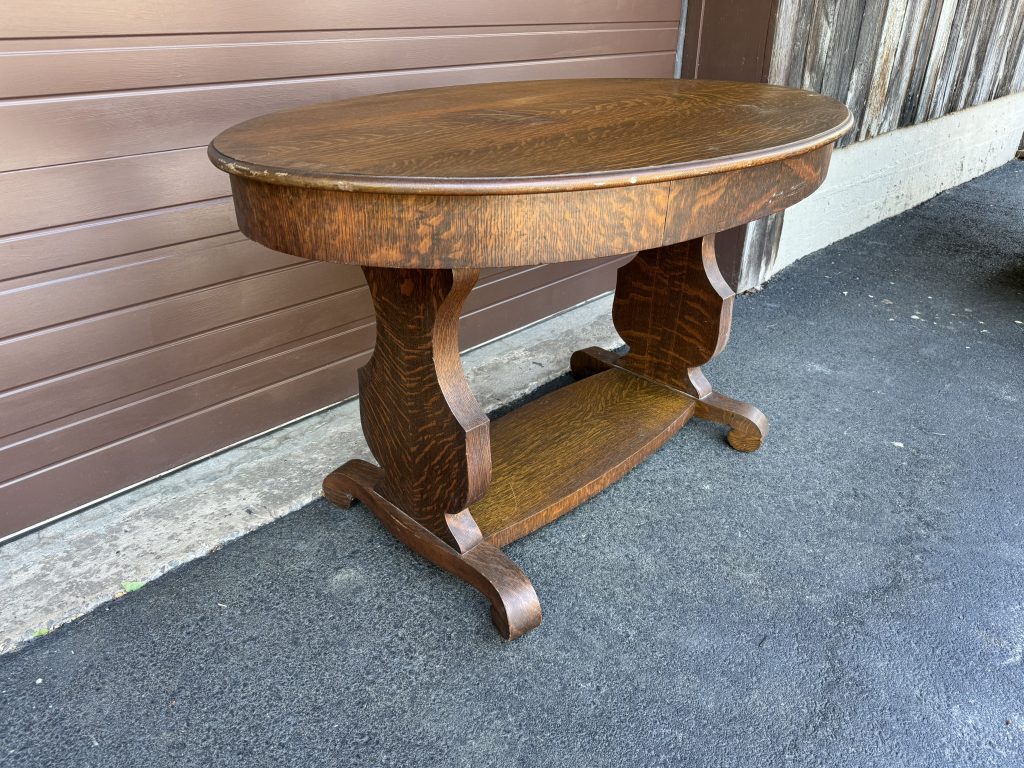 Oval Oak Library Table - Doug Schmitt Antiques