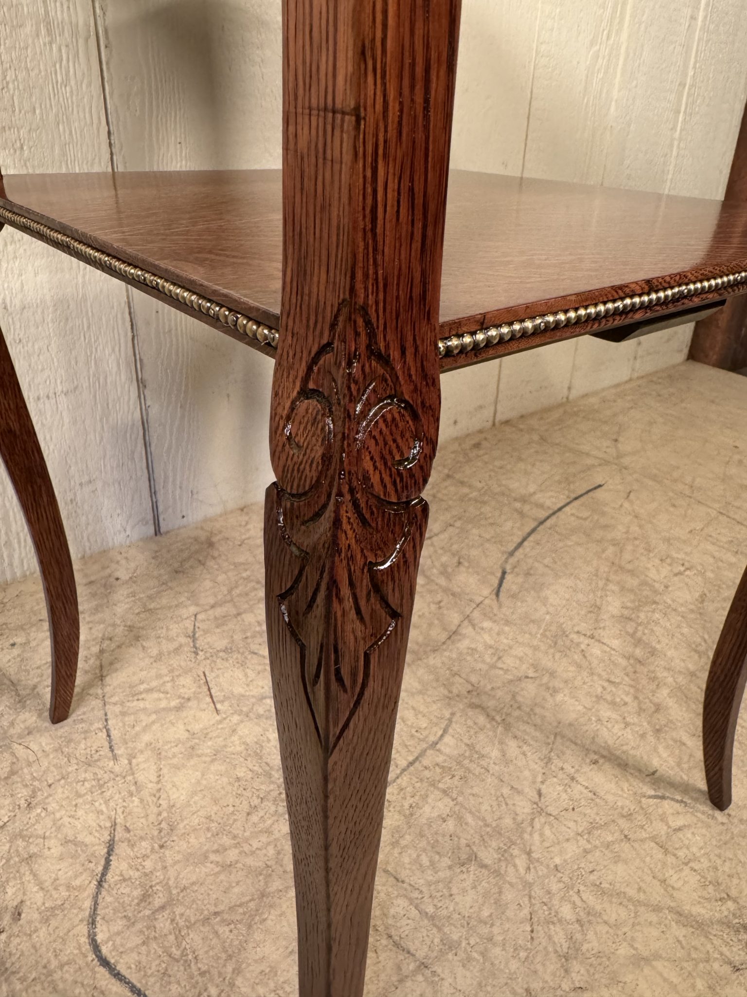Serpentine Shaped Oak Lamp Table - Doug Schmitt Antiques