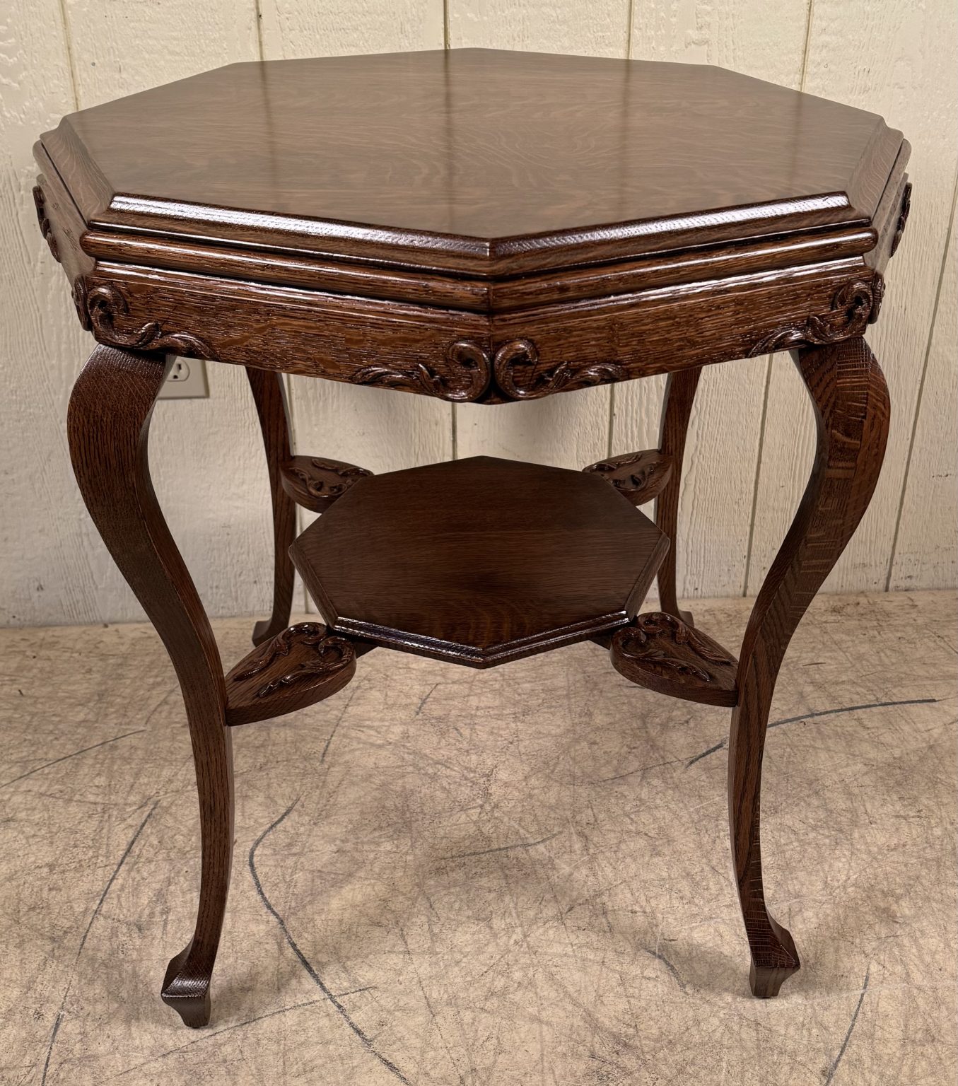 Oak Octagonal Shaped Lamp Table - Doug Schmitt Antiques