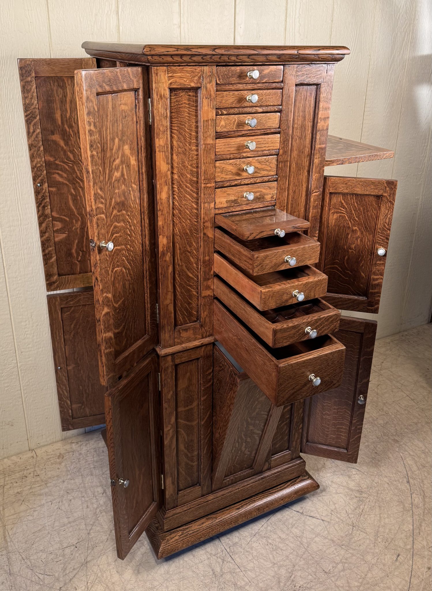 A.C. Clark & Co. Model "B" Oak Square Revolving Dental Cabinet - Very ...