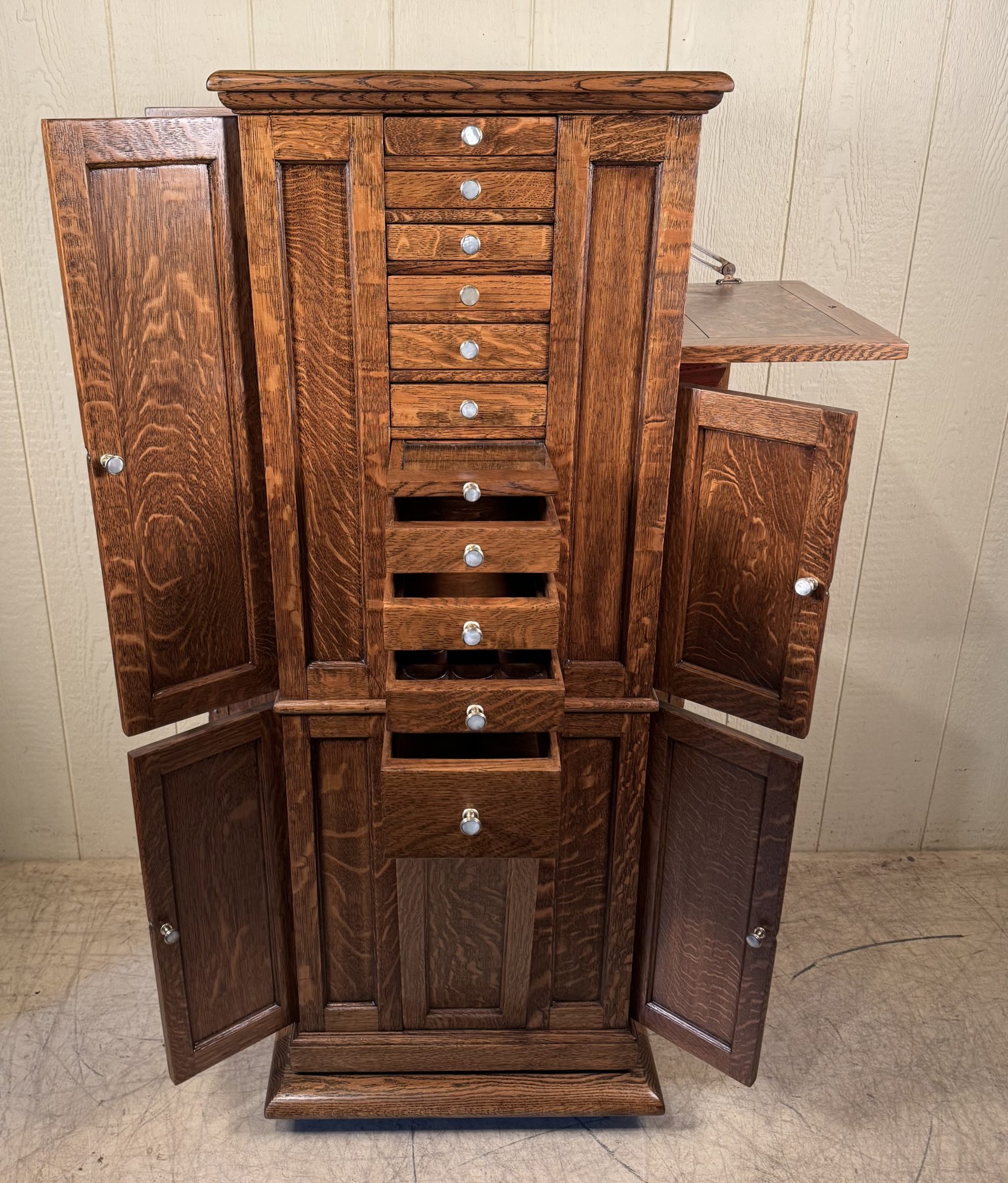 A.C. Clark & Co. Model "B" Oak Square Revolving Dental Cabinet - Very ...