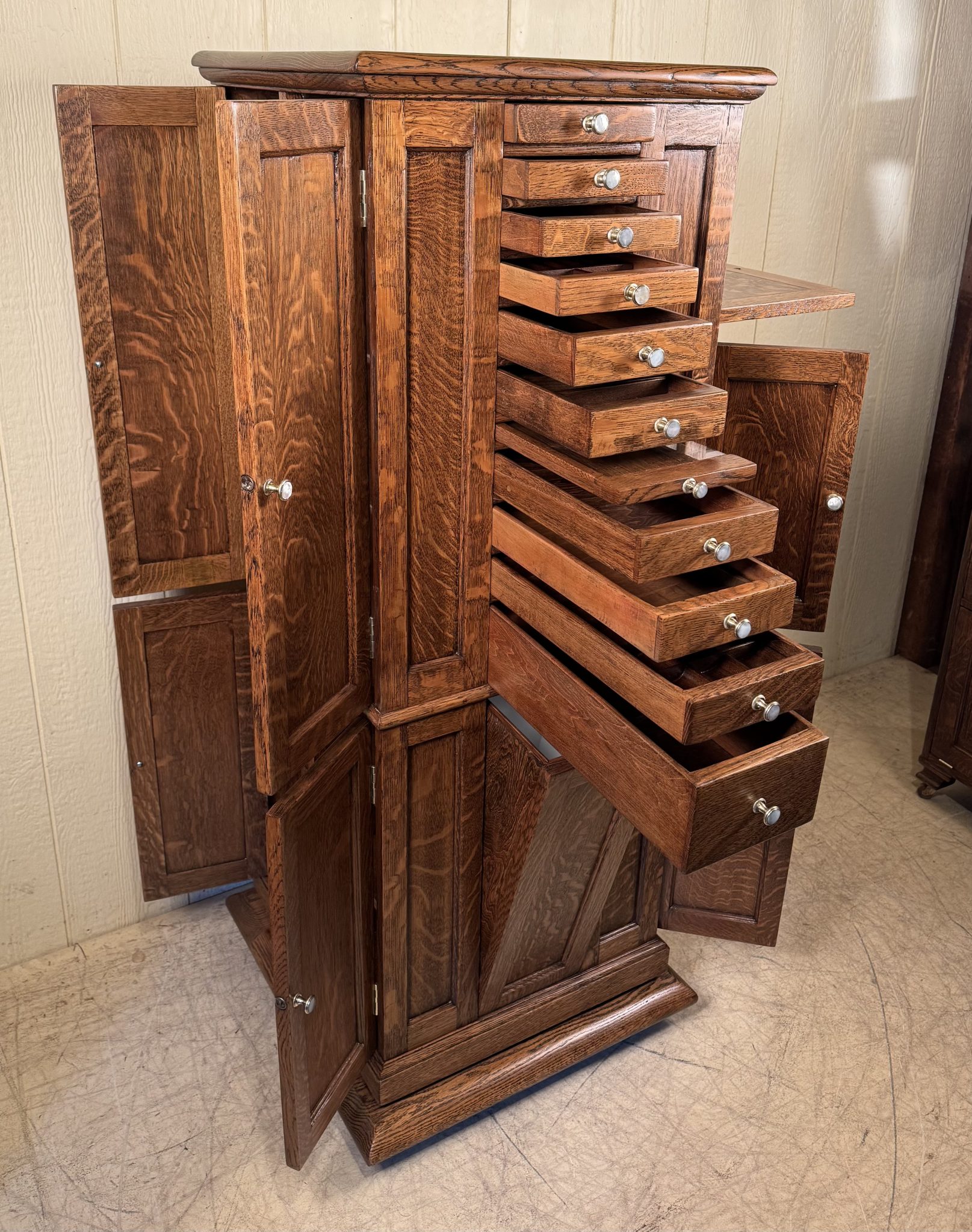 A.C. Clark & Co. Model "B" Oak Square Revolving Dental Cabinet - Very ...