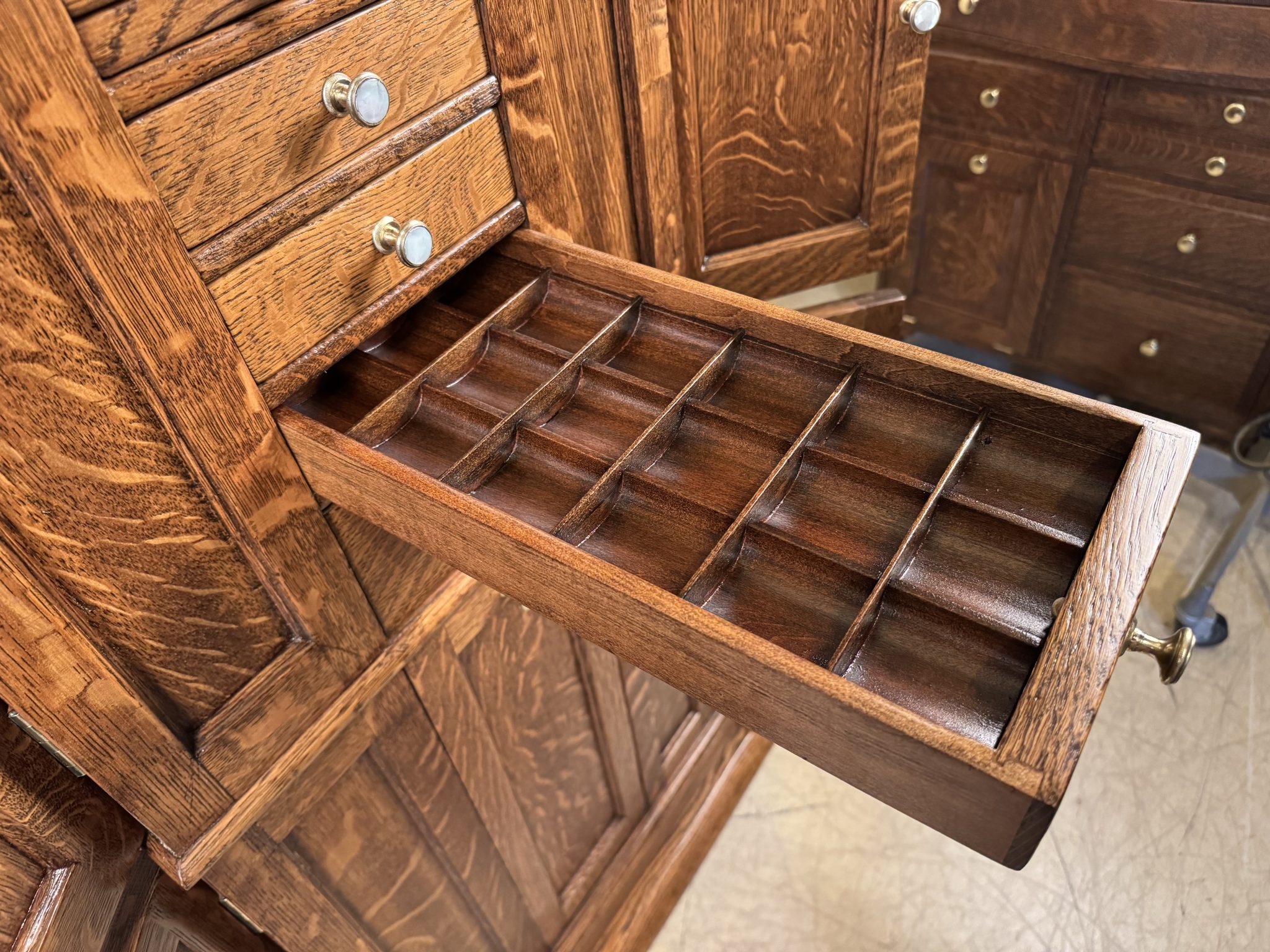 A.C. Clark & Co. Model "B" Oak Square Revolving Dental Cabinet - Very ...